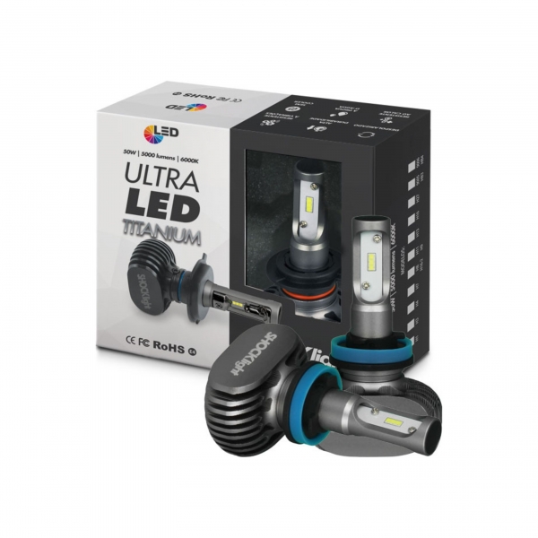 ULTRALED TITANIUM H8/H16-2 6000K 12V 50W 5000LM - SLL-60008 - Audio Parts